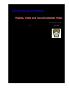 100 Mission Vision and Values statement policy 2022 - Revere Police